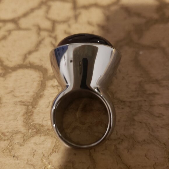 Zara | Jewelry | Zara Ring Silver And Brown 5 | Poshmark